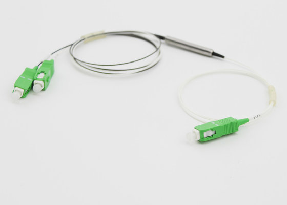 1 x 2 DWDM Device Metal Tube 0.9MM G657A1 Fiber With SC / APC Connectors