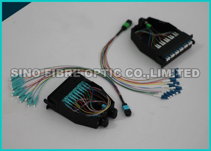 Fiber Optic Assembly 1U Patch Panel 24 port LC MTP Cassette Multimode OM3 Fan Out