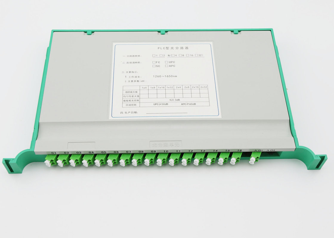 1 x 16 Ratio Fiber Optic PLC Splitter Multi - Port With  LC APC Connector