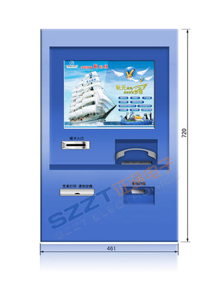 ZT2830 Custom Wall Mounted Retail / Financial Banking Kiosk with Coin Acceptor, Cash Acceptor