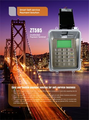 ZT 595 Self Service Wireless Payment Terminal With Card Reader , RS232