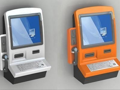 ZT2838-A00 Wall Mounted Kiosk  with metal keyboard & public phone