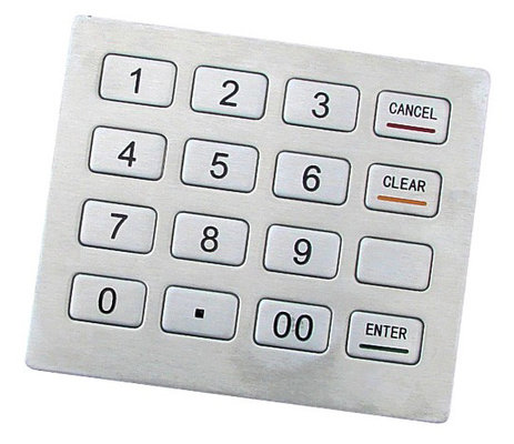 PCI Pin Pad RS-232 IP65 Stainless Kiosk keypad Support DES, Triple DES Algorithm