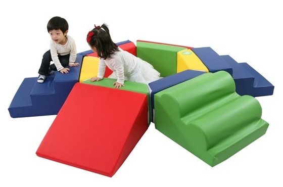 Customized Indoor Playground Products Colorful Soft Touch With Slope Slide