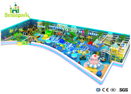 Kids Soft Paly Ocean Themed Playground Big Slide For 3 - 15 Years Old