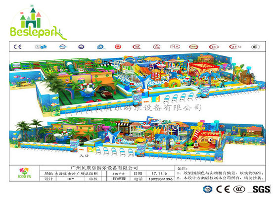 Customized Size Kids Indoor Jungle Gym , Huge Soft Play Area For Babies
