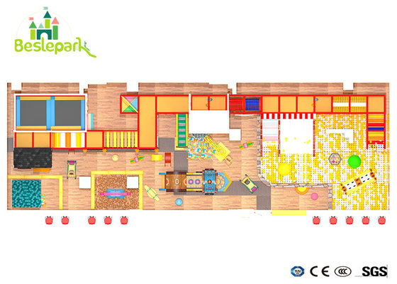 Pre - School Colorful Kids Indoor Soft Playground Fun Place 15.86 * 7.32  * 8M