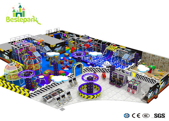 Space Theme Park Sky Castle Kids Plastic Indoor Playground With Slide Multi - Functional