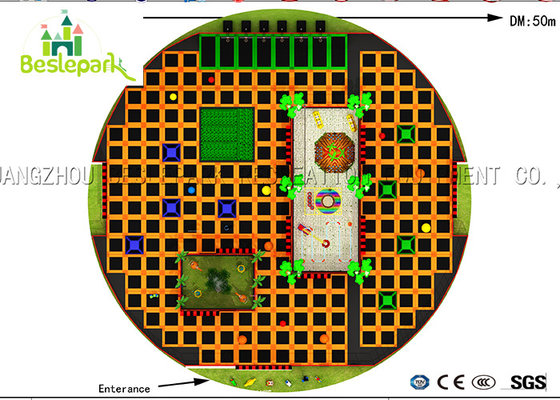 Space Theme Kids Indoor Playground With Big Trampoline Park DM 50M