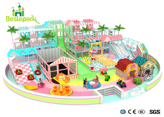 Macaron Theme Kids Plastic Indoor Playground With Slide Multi - Functional