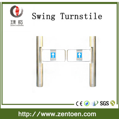 crowd control RFID card reader optical turnstile bi-directional swing gate