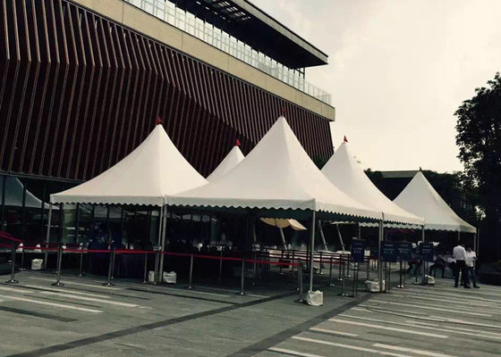 Colorful White PVC Pagoda Party Tent Size Customized For Marketing Point Shop Space