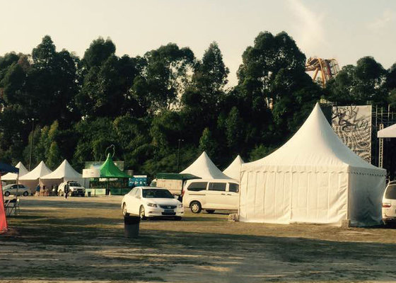Colorful White PVC Pagoda Party Tent Size Customized For Marketing Point Shop Space