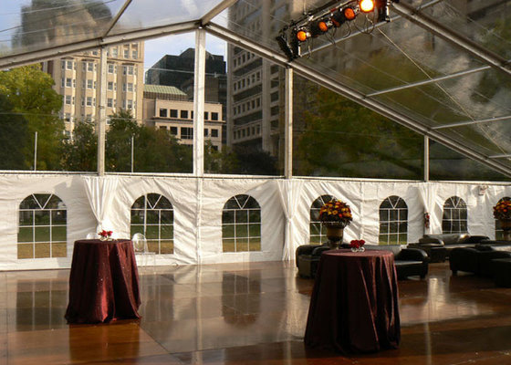 Chic Alu Hall Outdoor Party Tents Flame Retardant With White / Clear PVC Fabric