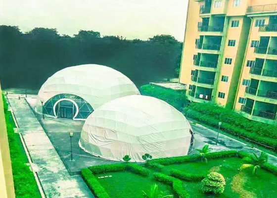 Custom Outside Geodesic Dome Tent 20m Diameter Waterproof With Steel Frame