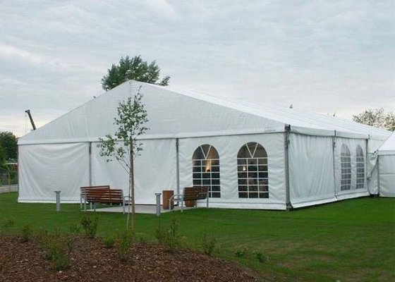 Event Mixed Garden Marquee Tent PVC Fabric Roof With Wooden Flooring