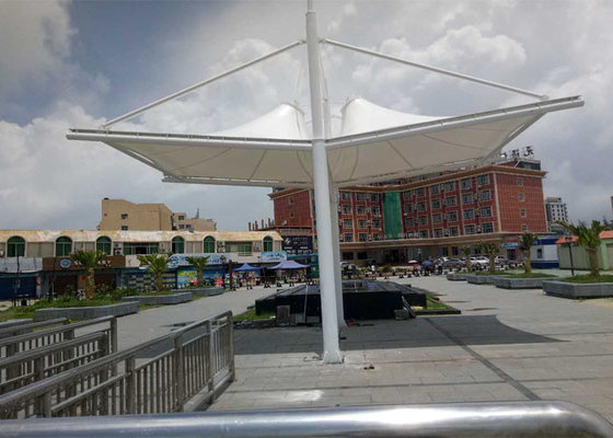 Heavy Duty Tensile Membrane Structures Large Square Shade Sail Steel Q235 Frame