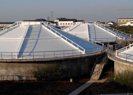 PVC White Tensile Membrane Structures Size Customized For Septic Tank OEM