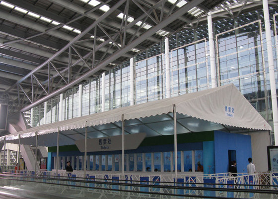 Double Coated PVC Fabric White Canopy Tent Waterproof 100km/H For Canton Fair