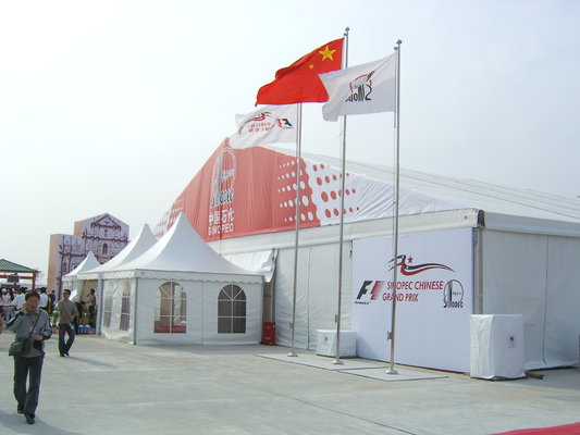 PVC 40m X 30m Outdoor Event Tent Fire Retardant With Logo / Transparent Cover