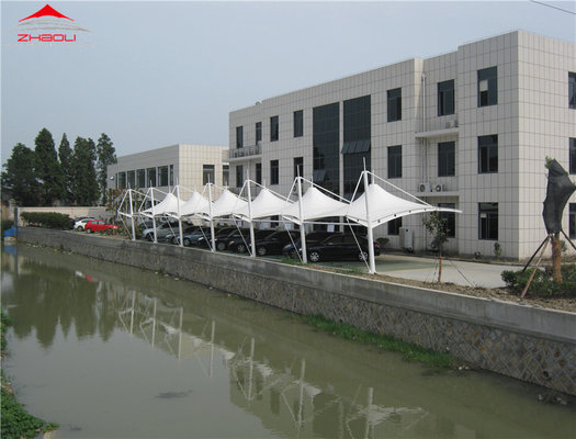 Metal Frame Structure Carport Tent / 950gsm PVC Roof Car Parking Canopy