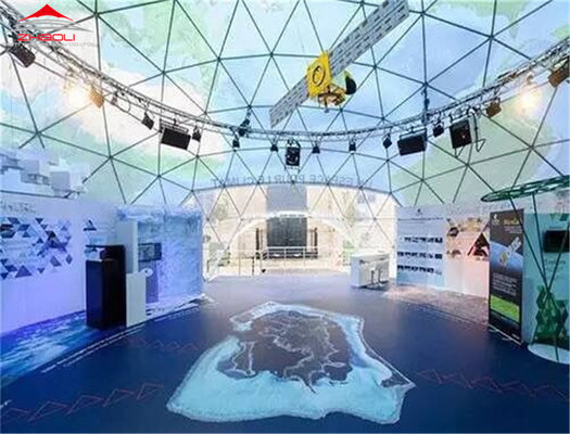 Big Steel Frame Geodesic Dome Sleeping Half Sphere Tent For Celebration