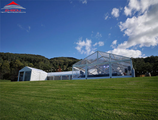 Fire - Proof White Top Glass Walls Outdoor Event Tent For Conferences And Meetings