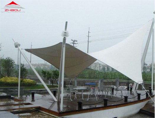 Outdoor White PVDF Landscape Tensile Membrane Structures Easy To Clean