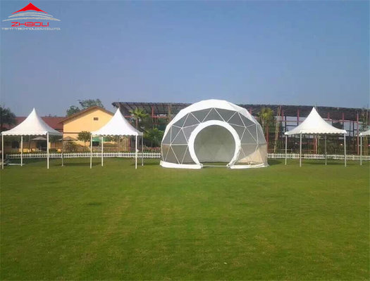 Tear Resistant Large Geodesic Dome Tent 850g/Sqm PVC Coated Polyester Textile Roof