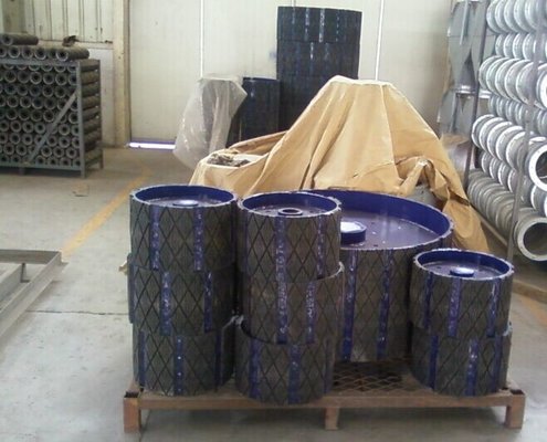 Steel Plant Belt Conveyor Slide Lag - Removable Pulley Lagging