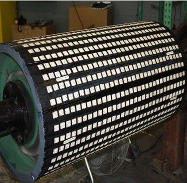 China supply 15mm thickness coal mining head pulley rubber ceramic lagging