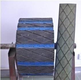 Belt conveyor drive pulley weld on rubber lagging for cement plant